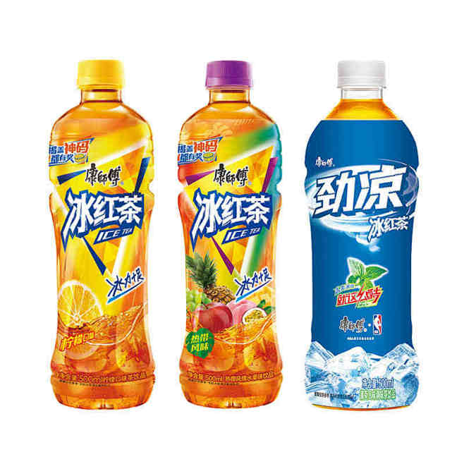 康师傅 冰红茶柠檬味+热带水果味+劲凉冰红茶500ml*12瓶 3种混合-tmall.com天猫