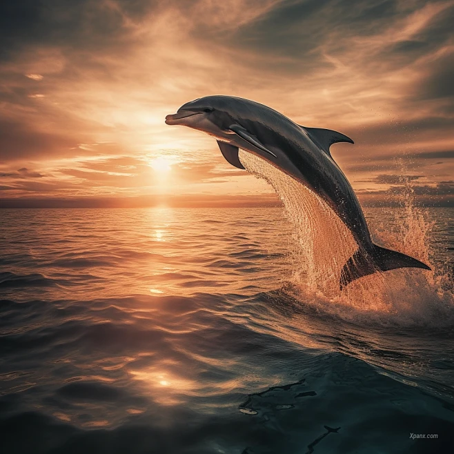 AI绘画_Prompts_91_Dolphin_jump_from_the_water_sunset_lights_0cfe589c-65b0 ...