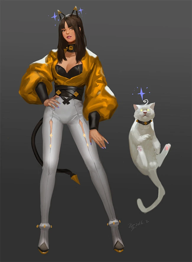 kitty, DanDan Liu : kitty by DanDan Liu on ArtStation.-花瓣网