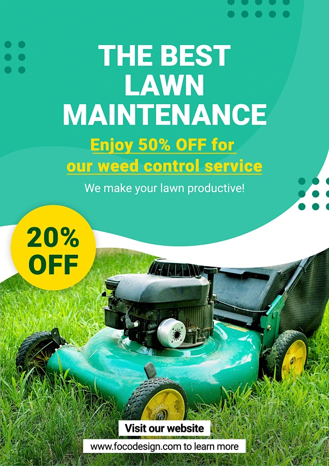 Lawn Maintenance Services Promo Advertising Poster素材-花瓣网