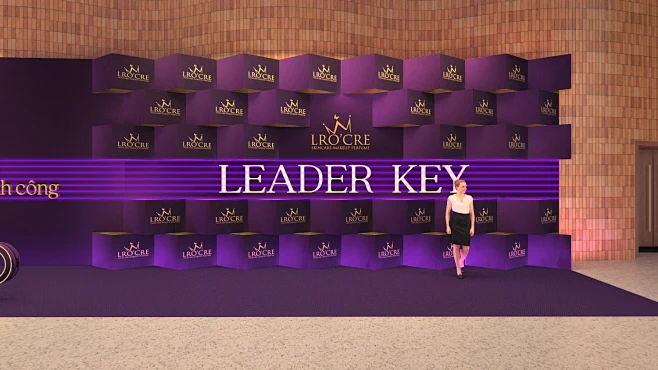design Event gold key leader led lights line lock purple Stage-花瓣网