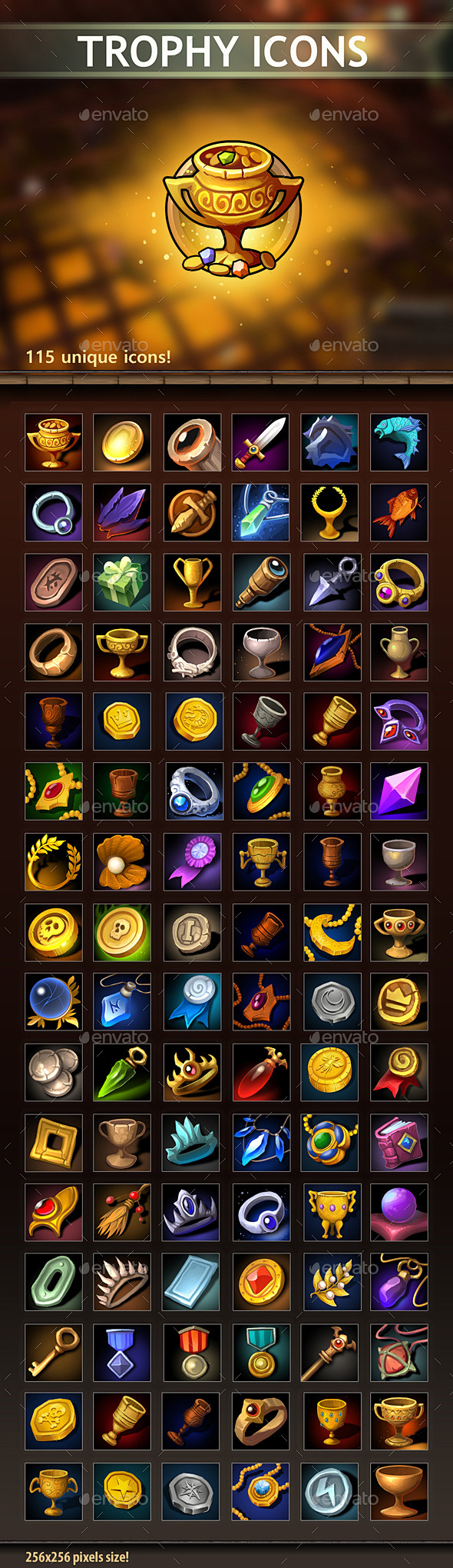 奖杯图标-杂项游戏资产Trophy Icons - Miscellaneous Game Assets青铜、工艺、黄金、gui,图标,库存 ...