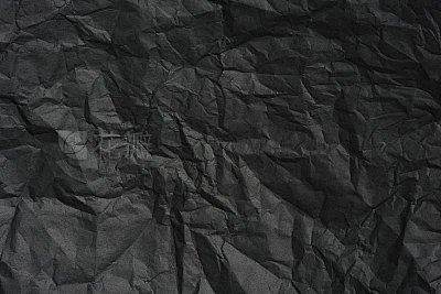 Crumpled black rice paper background素材-花瓣网