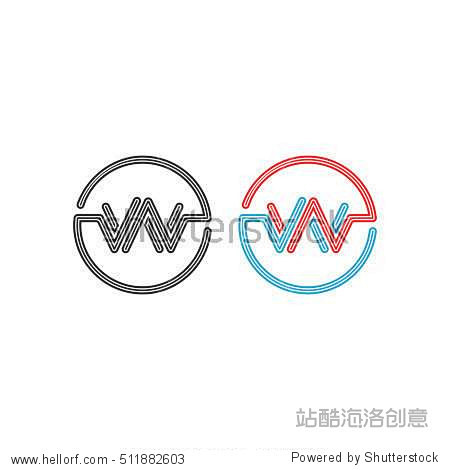 Logo W monogram mockup, intersection letters WW circles frame design ...