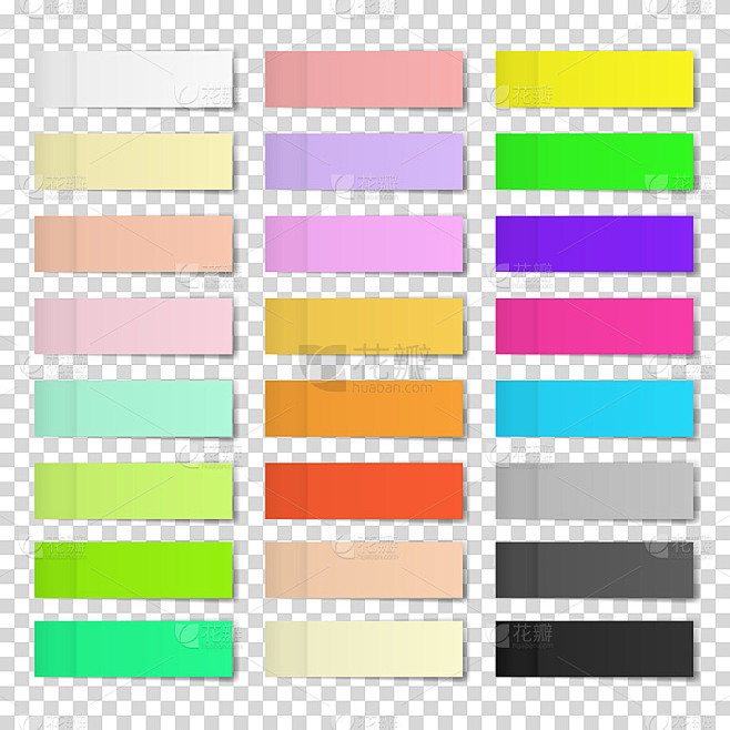 Post note stickers, isolated.