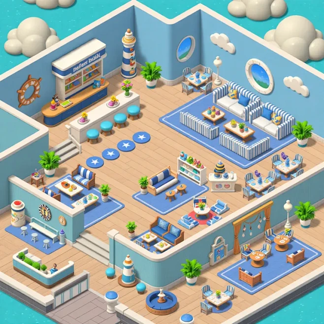 萧炎-俯视45度等距场景Q版餐厅Q版餐厅类-LoRA-萧炎-LiblibAI-花瓣网