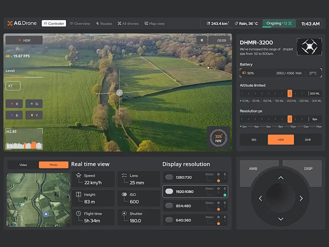 Agricultural Drone Surveillance System User Interface-花瓣网