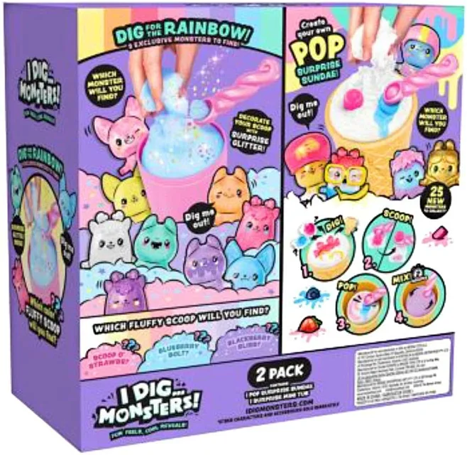 Amazon.com: I Dig... Monsters!! 2 Pack 1 Pop Surprise Sundae 1 Surprise ...