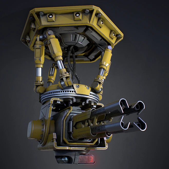 Sci-fi Security Turret, Orest Terremoto-花瓣网