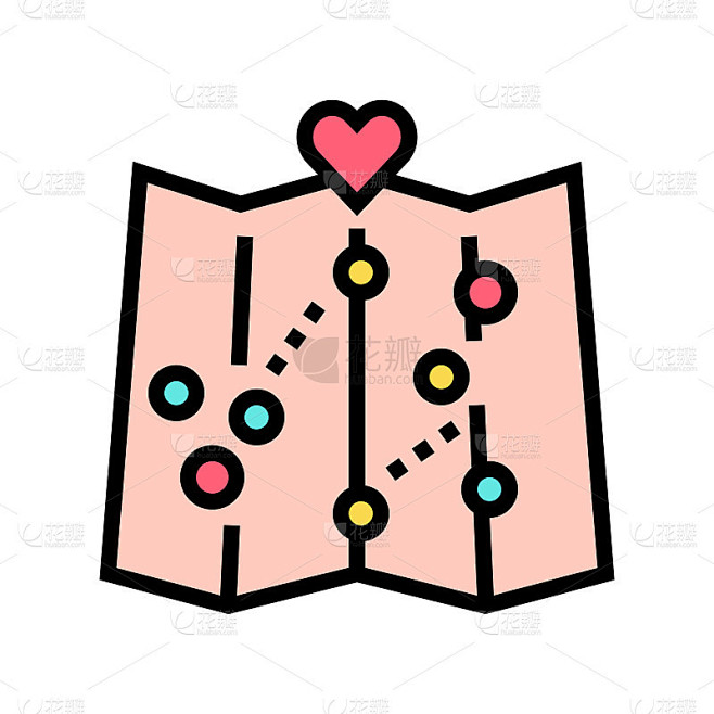map love place location color icon vector illustra