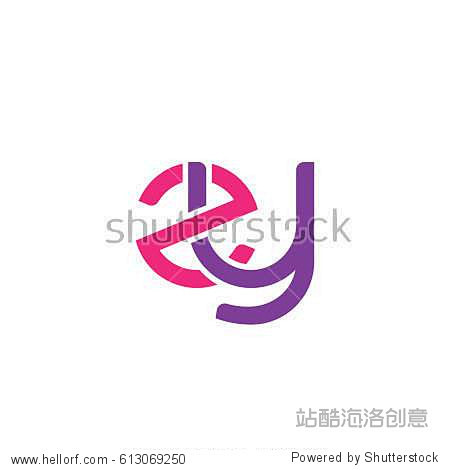 Initial letters zy, round overlapping lowercase logo modern design pink ...