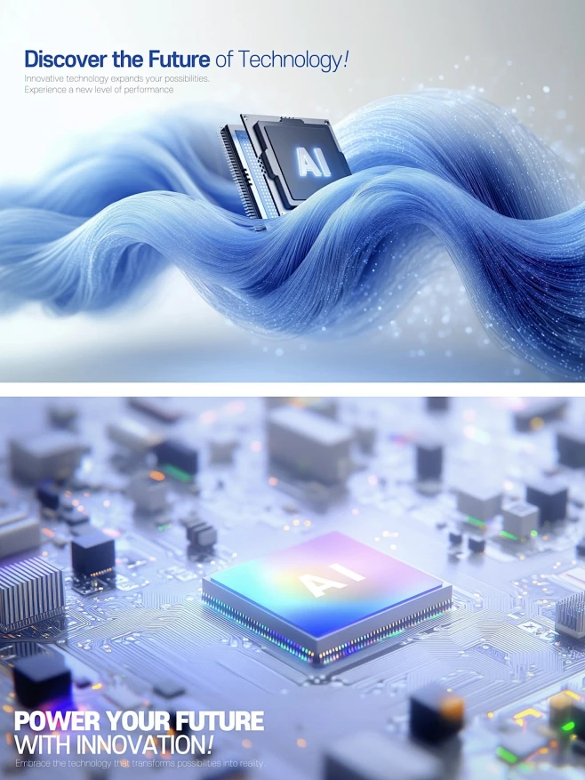 AI computing power intelligent chip technology 15款3D未来科幻AI算力智能芯片科技峰会论坛 ...