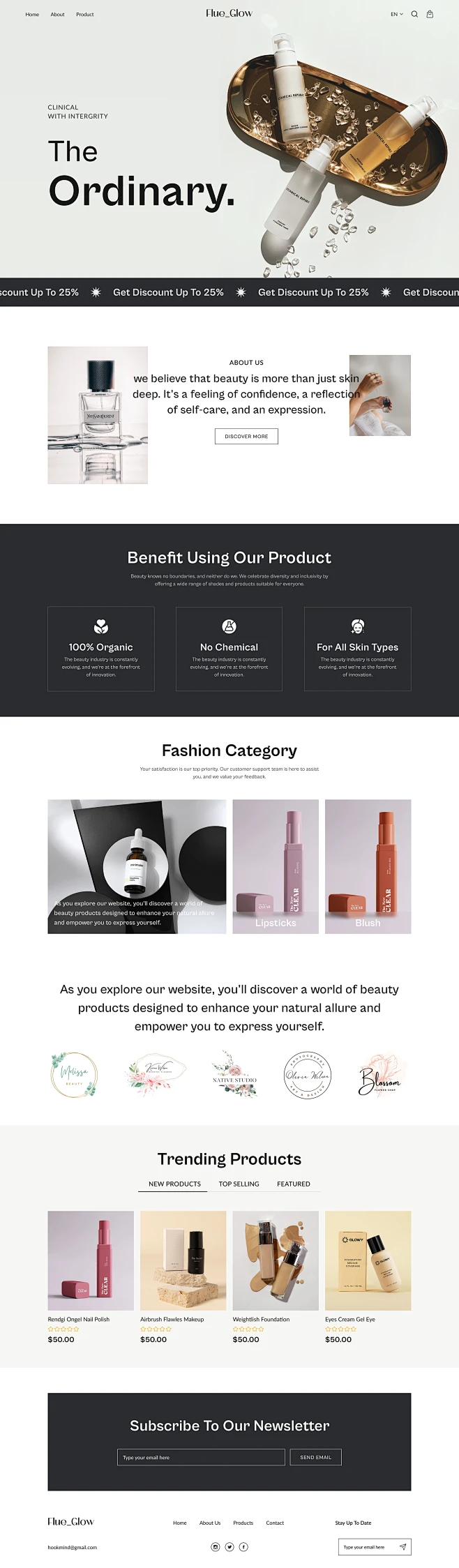 Beauty Product E-commerce Website by Nure Afrin Era for HookMind USA on Dribbble-花瓣网