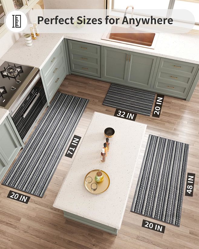 Amazon. com: COCOER - Kitchen carpet and mat are applicable to the ...