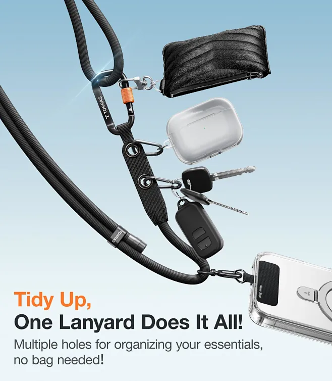 Amazon.com: TORRAS Phone Lanyard with Hanging Loops, Durable Carabiner ...
