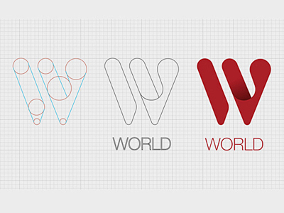 w-world logo设计方法流程步骤@北坤人素材