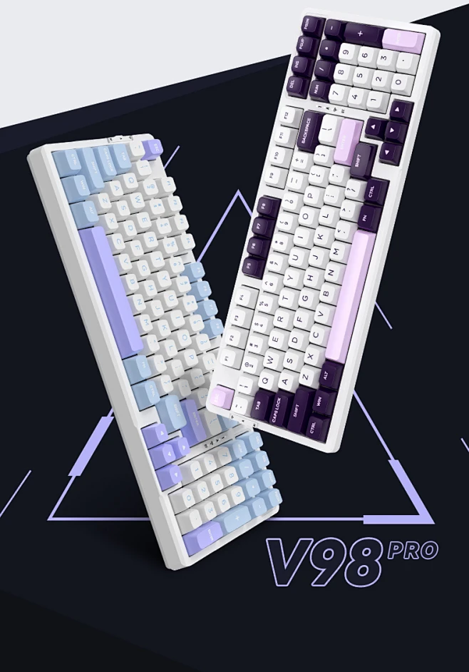 VGN V98pro客制化机械键盘gasket结构全键热插拔三模无线蓝牙RGB-tmall.com天猫-花瓣网