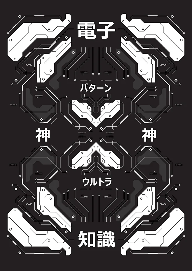 HUD futuristic UI poster FUI electronic hacker cyber Cyberpunk print-花瓣网