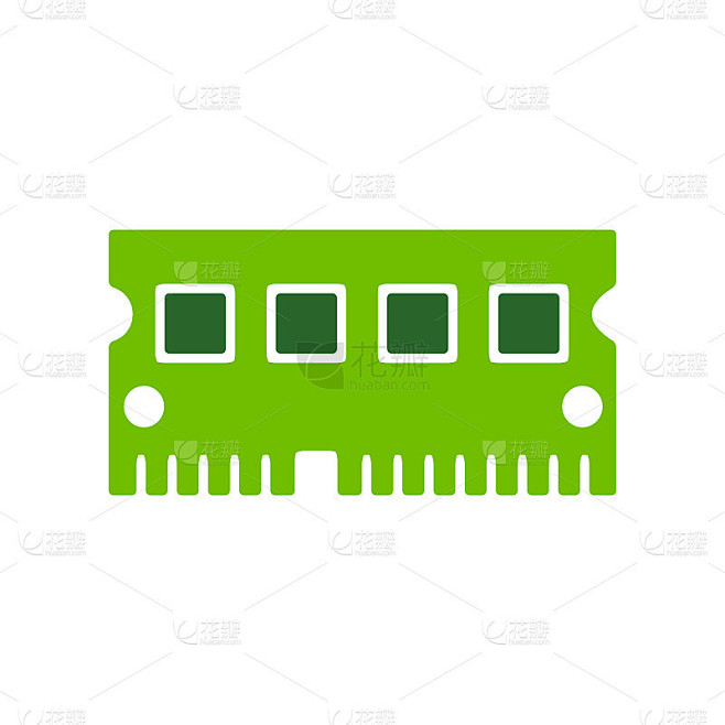 内存的电脑图标。矢量设计模板