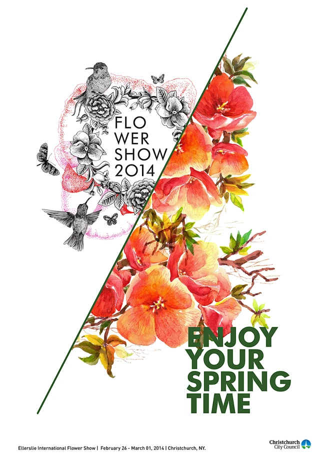Flower show logo poster Events flower show event art Event Branding ...