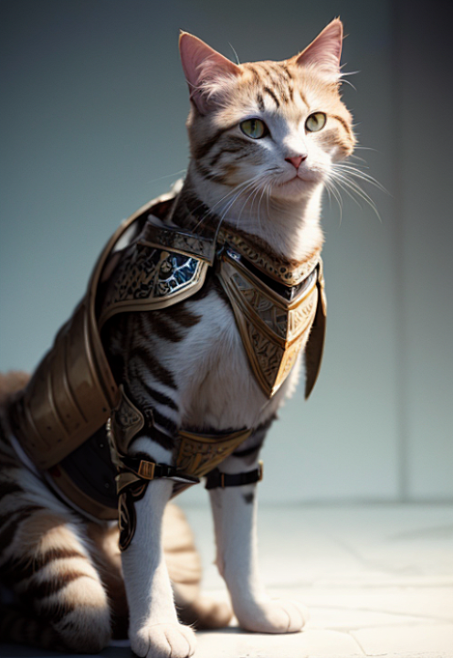 00230-3691181193-kneeling cat knight, portrait, finely detailed armor ...
