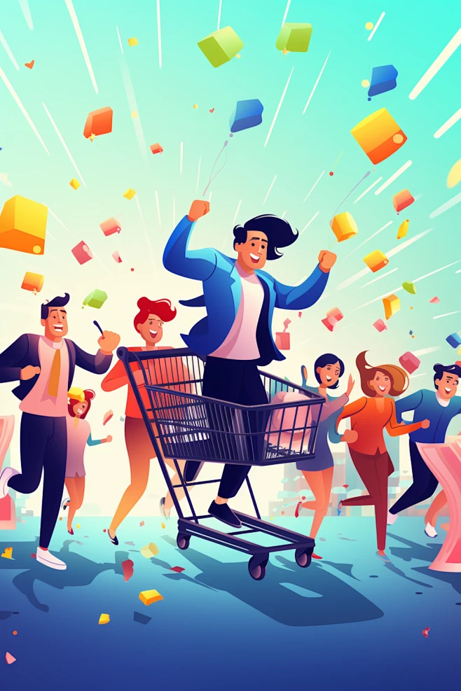 时尚潮流人物摄影线下购物矢量图-花瓣网