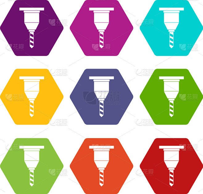 彩色图片,图标集,钻头,分离着色,白色,部分,金属,制造机器,技术,图像