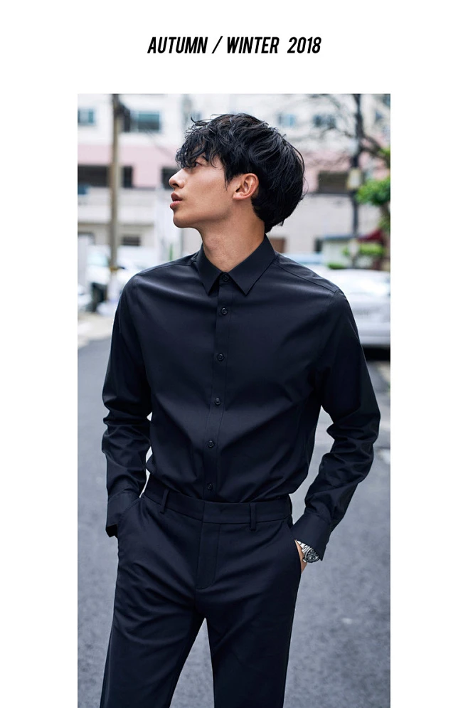 【预】GXG男装2018秋新款韩版商务正装刺绣免烫休闲长袖衬衫衬衣-tmall.com天猫-花瓣网