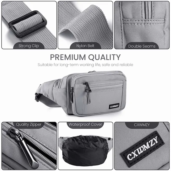 CXWMZY Waist Pack Bag Fanny Pack for Men&Women Hip Bum Bag with Large ...