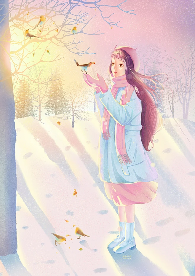 冬日暖阳_须弥子芥__插画师作品_涂鸦王国gracg.com-花瓣网