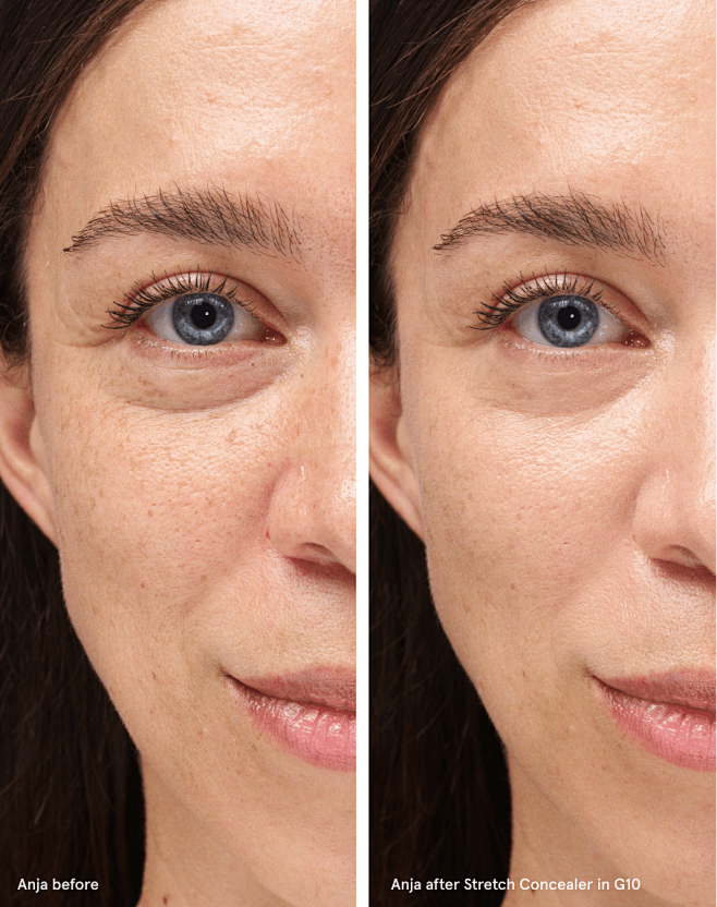 Anja before and after using Stretch Concealer in G10.-花瓣网
