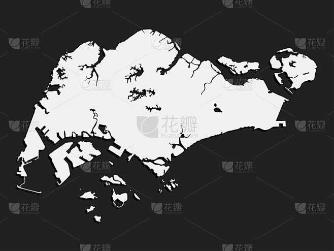 创意矢量地图新加坡，模板亚洲国家