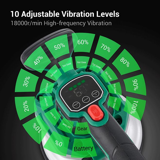 Tile Vibration Tool, Max.18000r/Min Cordless Tile Vibration Leveling ...