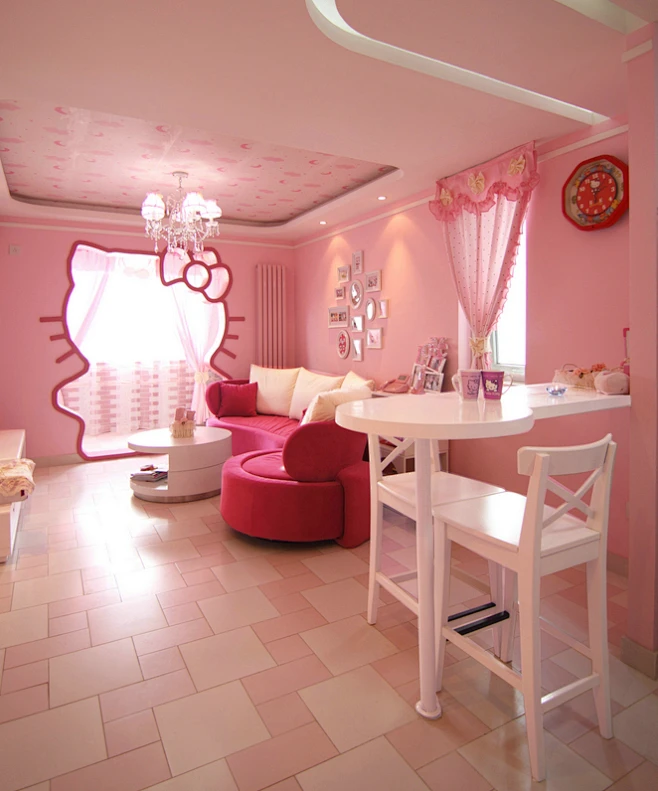 HELLO KITTY主题房——少女的梦想家_酷家乐-花瓣网