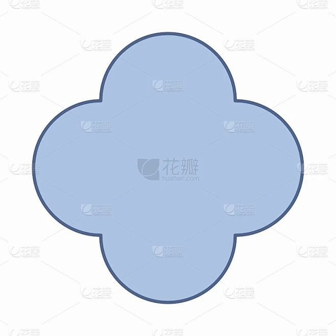 四瓣花几何形状素材 花瓣网