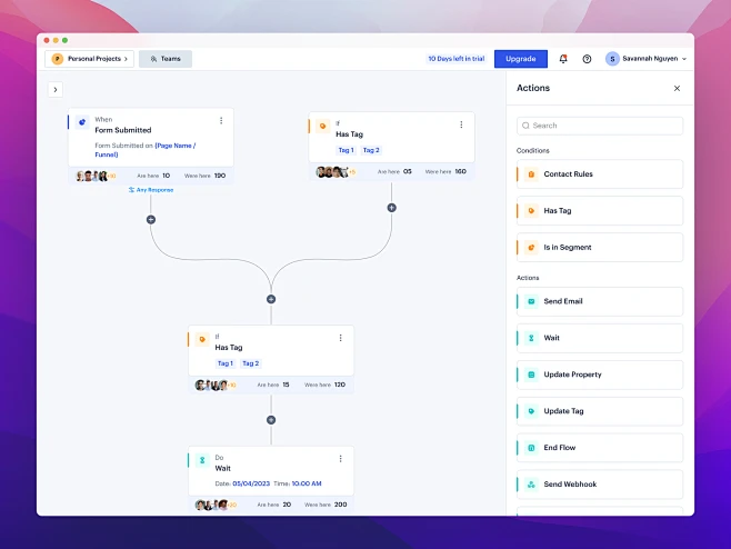 Workflow Builder Designed for Swipepages by Somnath Awere for Hybreed ...