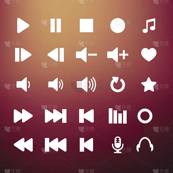玩家图标设置矢量插图图片_其他图片图片素材-花瓣网