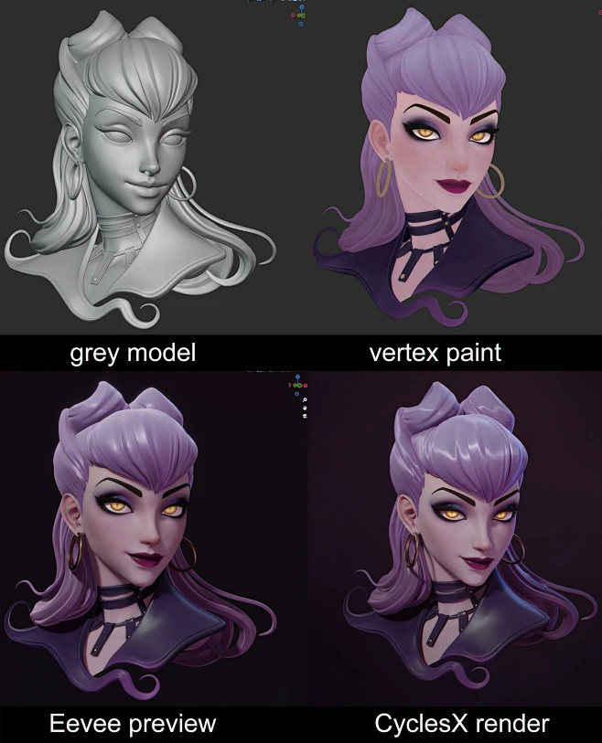 Evelyn, Marko Xu(羿) : A quick practice of stylized head sculpting.I used zbrush for modeling and ...