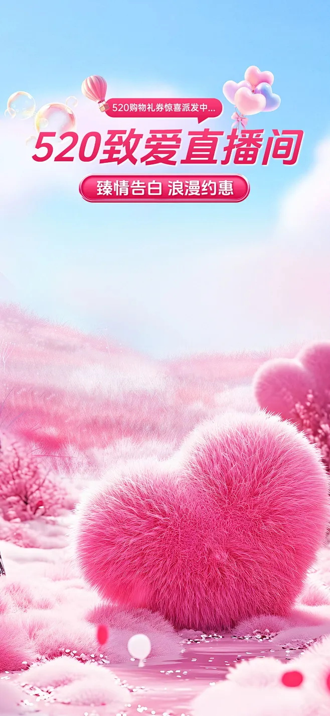 520情人节商品零售直播间装修温馨感直播装修套装背景AIGC素材-花瓣网