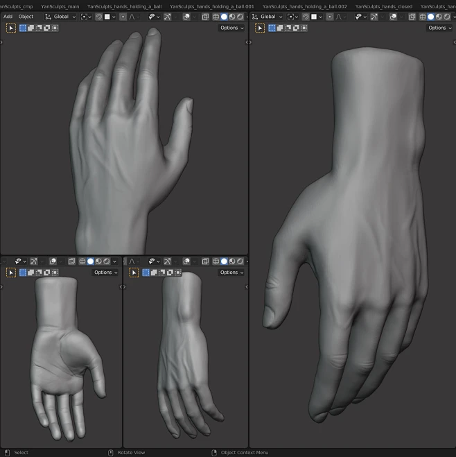 How to Sculpt Hands in Blender -花瓣网