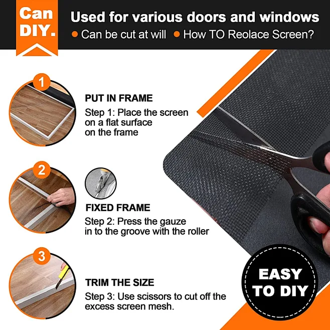 Land Guard Fiberglass Screen Mesh and Roll Window Screen Door Mesh ...