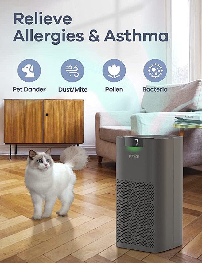 Amazon.com: Air Purifiers For Home Large Room, Ganiza 1570ft² 23db Less ...
