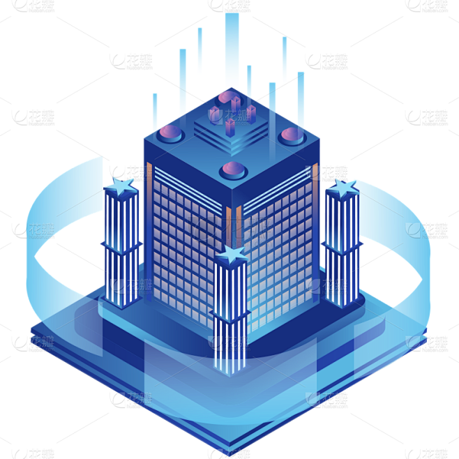 2.5D场景插画-大楼
