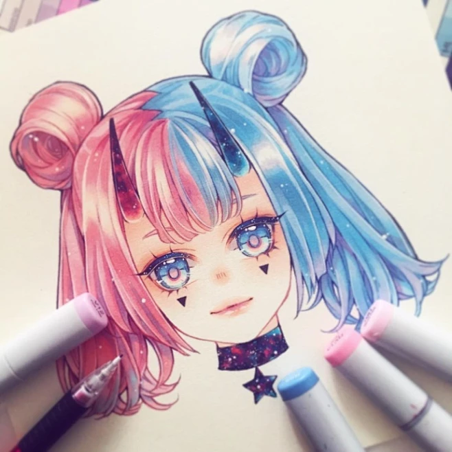 十二星座马克笔手绘作品~ （作者：插画师minmonsta ）图片_SC图片素材-花瓣网