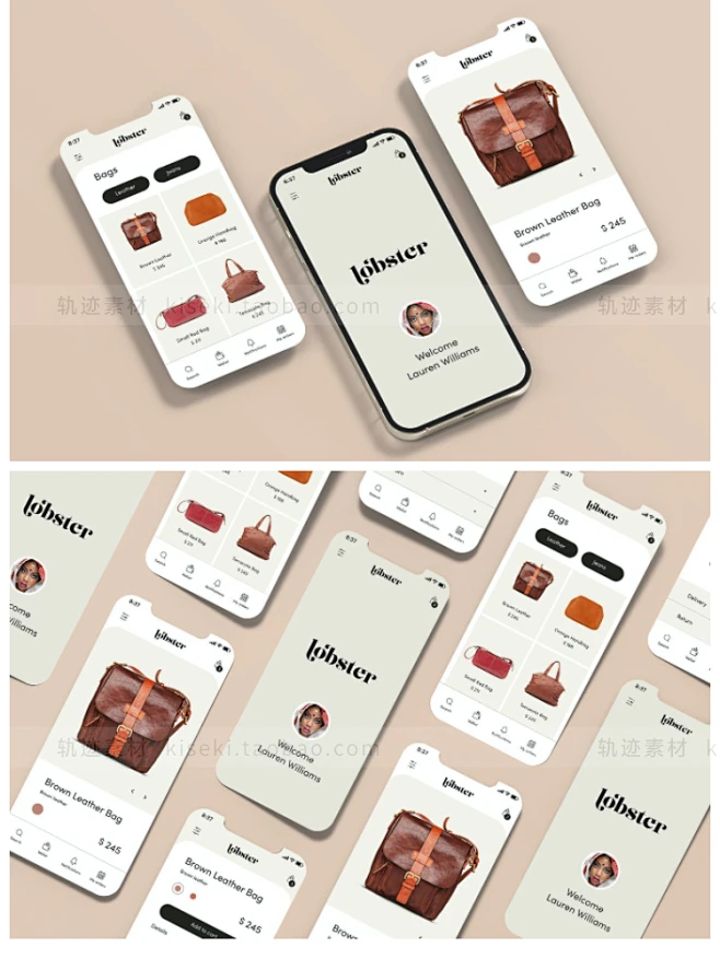 9款iPhoneX手机ui界面app设计作品展示效果PSD贴图样机素材PS模型-淘宝网-花瓣网