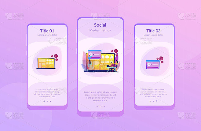 Social media dashboard app interface template.