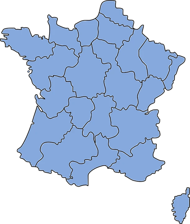 法国, 欧洲, 地图, 侧影, 边框-花瓣网