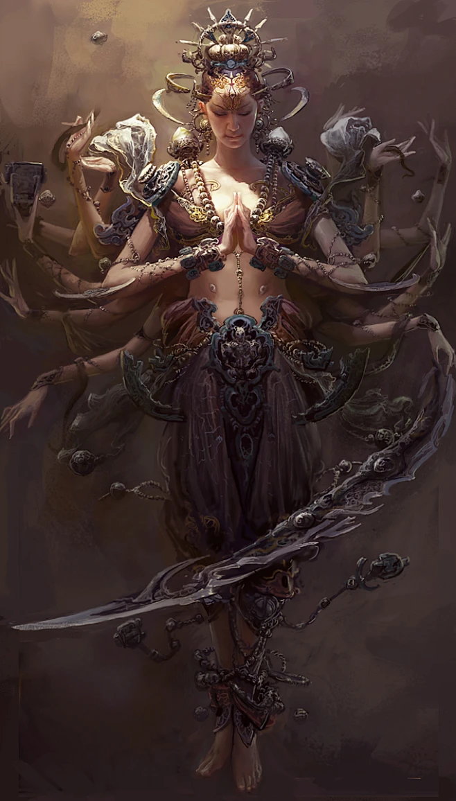 中国风女性卡牌插画中国风写实角色原画来自cgbook.cn (342)-花瓣网