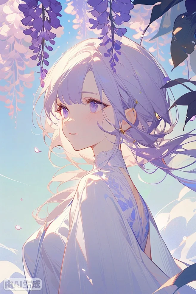 紫藤花,[artist:ask_(askzy)],1 girl图片_ask图片素材-花瓣网