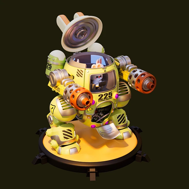 Rabbit mecha-花瓣网